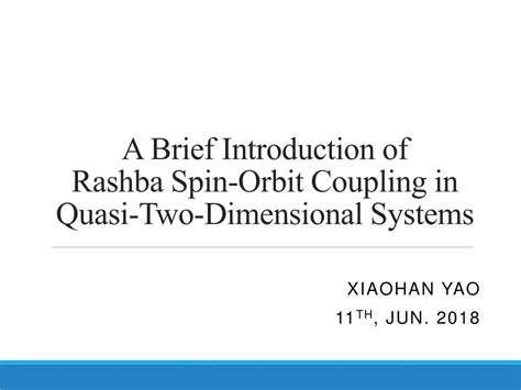 Ppt Insights Into Rashba And Dresselha Spin Orbit Coupling Powerpoint Presentation Id8903022