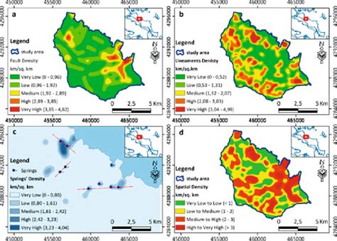 A Fault Density Map B Lineamentsphotolines Density Map C
