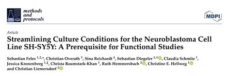 New Scientific Publication About The Neuroblastoma Cell Line Sh Sy5y