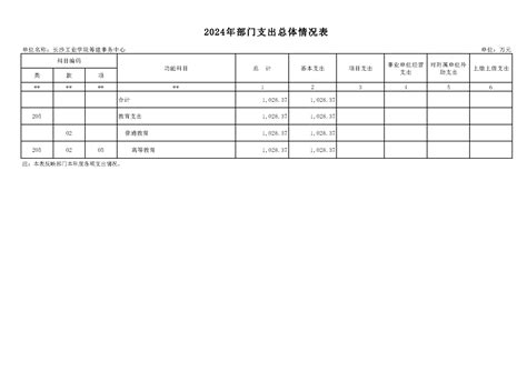 长沙工业学院筹建事务中心2024年部门预算公开 长沙工业学院