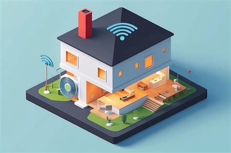Isometric Home Wifi Router Network Premium Ai Generated Image