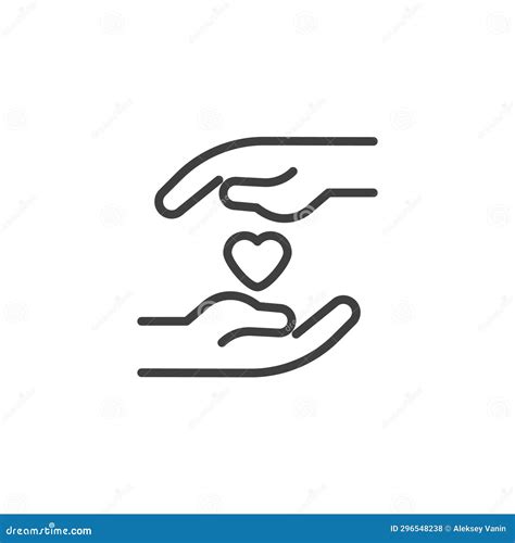 Hands Holding Heart Line Icon Stock Vector Illustration Of Hands Pictogram 296548238