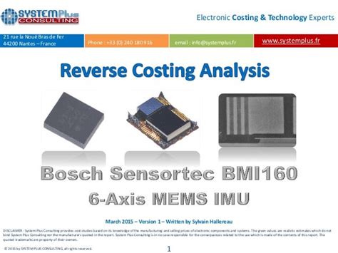 Bosch Sensortec Bmi160 6 Axis Mems Imu 2015 Teardown Reverse Costing