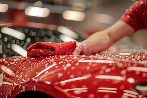Close Up Of A Man S Hand With A Sponge With Bubbles Washing A Car By