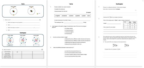 P1 GCSE Ions And Isotopes 3 Teaching And Practise Worksheets Q A Teaching Resources