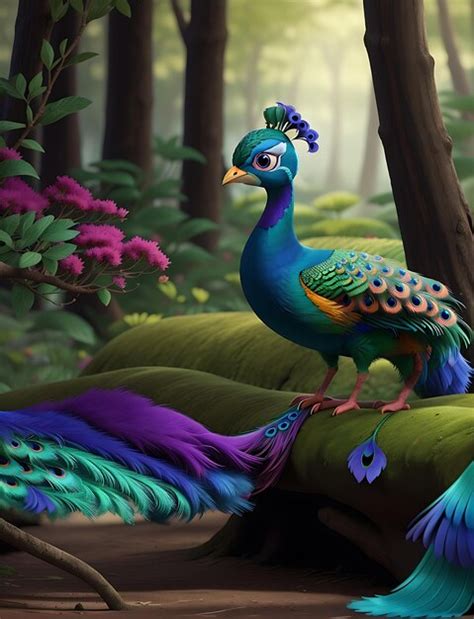 Premium Ai Image Colorful Peacock Wallpaper