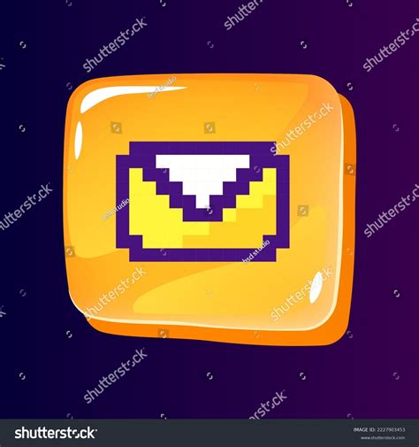 Envelope Glossy Ui Button Pixelated Color Stock Vector Royalty Free