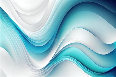 Abstract Blue And White Curve Line Wave Background Stock Illustration