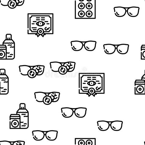 Eye Glasses And Lens Vector Seamless Pattern Stock Vector
