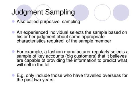 Judgmental Sampling