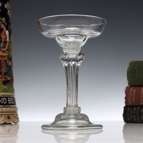 Rare 18th Century Pedestal Stem Saucer Top Champagne Glass C1740 Dm