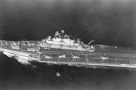 An Aerial Port Beam View Of The Soviet Kiev Class Anti Submarine