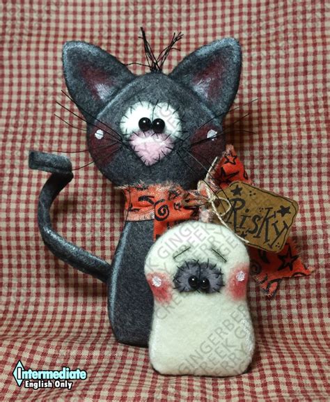 E Pattern Nine And A Half Lives Pattern 286 Primitive Doll E Pattern Black Cat Ghost