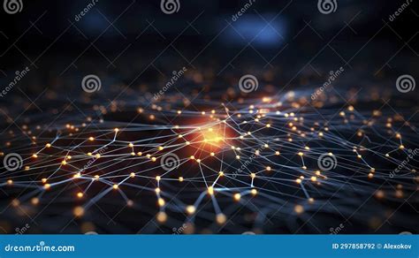3d rendering of abstract technology background with connecting dots and