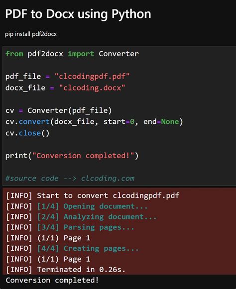 Python Pdf To Docx Using Python Clcoding Facebook