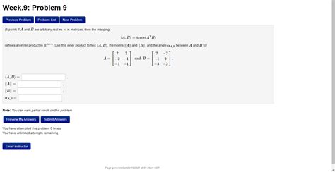 Solved Week9 Problem 9 Previous Problem Problem List Next