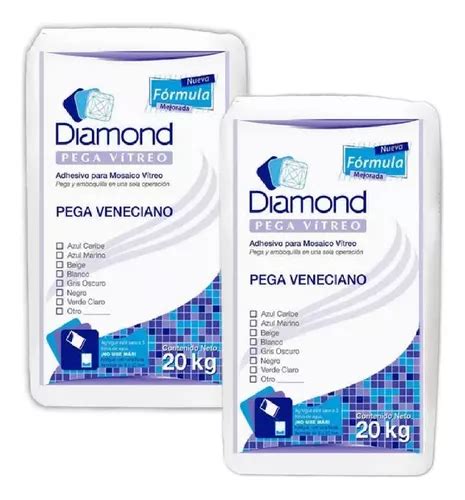 2pz Pegamento Veneciano Diamond Blanco 20kg Para Alberca Envío Gratis