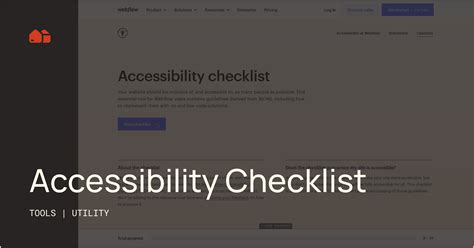 Accessibility Checklist Utility No Code Supply Co