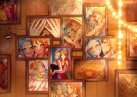 Nami X Vivi Pictures In Frames Of Kisses On Cheeks By Cherryinthesun On