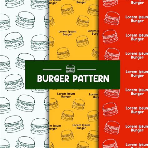 Premium Vector Burger Pattern Template