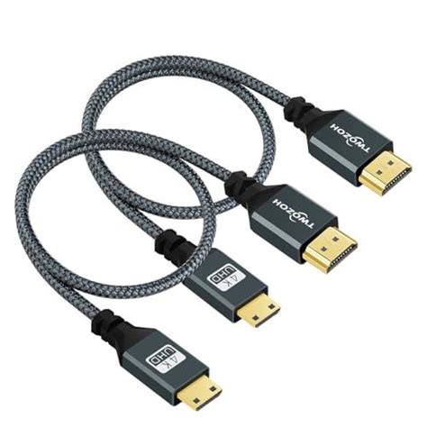 Twozoh Cable Mini Hdmi A Hdmi De Pie Paquete De Hdmi Trenzado De