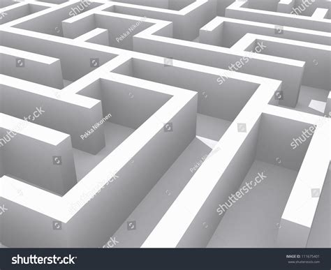 Maze Dead End Overview Rendered Illustration Stock Illustration