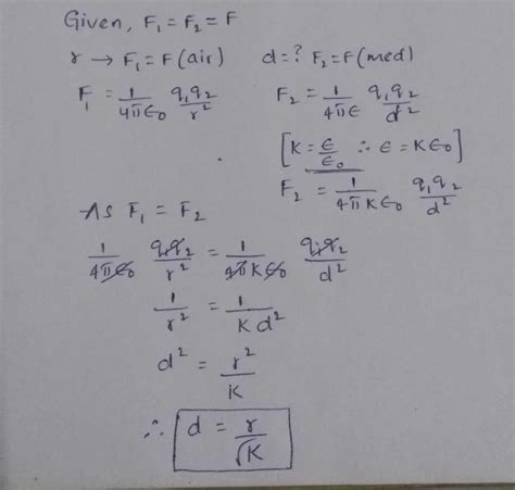 Two Point Charges Placed At A Distance R In The Air Experience A