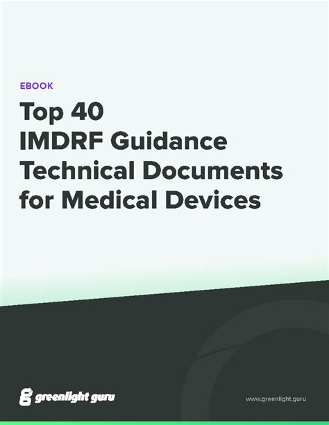 Top 40 Imdrf Technical Documents For Medical Devices