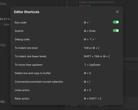 Editor Shortcuts Its Basically Vsc So We Can Copy The Same Popup