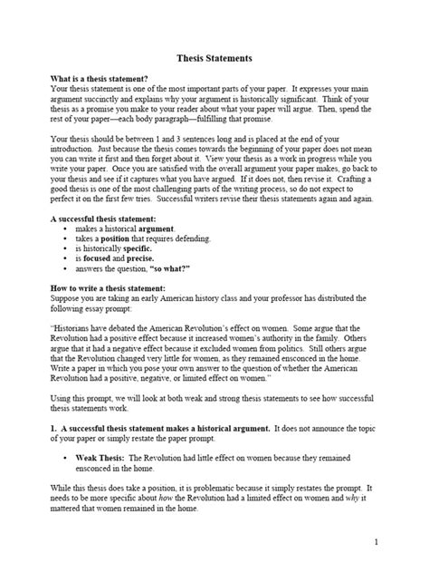 Thesis Statements Pdf