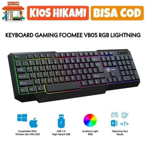 Keyboard Gaming FOOMEE VB05 RGB Light Wired Professional Kabel USB 2 0