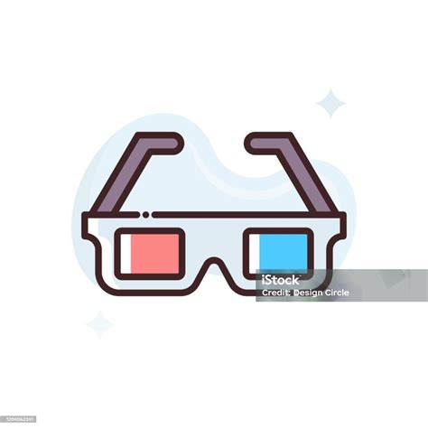 Ilustrasi Gaya Ikon Vektor Kacamata 3d Ilustrasi Stok Unduh Gambar