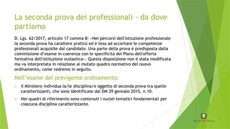 La Seconda Prova Degli Istituti Professionali Slide Del MI Seconda