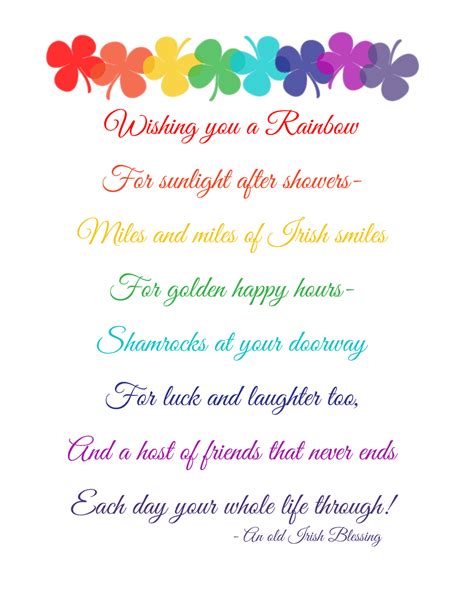 Free Irish Blessing Printable For St Patricks Day