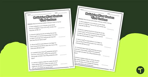 Multiplying Mixed Numbers Word Problem Task Cards Teach Starter