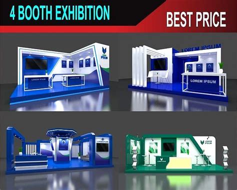 4 Booth Exhibition Collection 3d Model