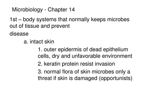 Ppt Bodys Lines Of Defense Microbe Inhibitors And Immune Responses