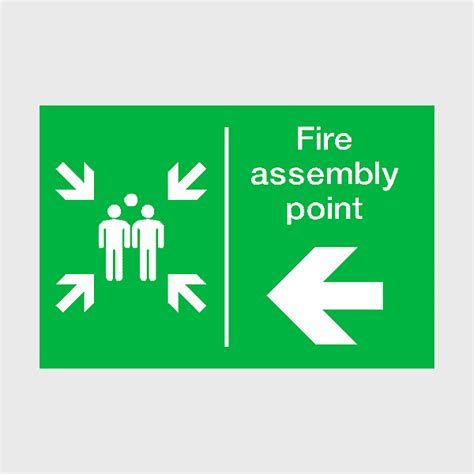 Fire Assembly Point Sign Iso 7010 Emergency Exit Green Safety Signage