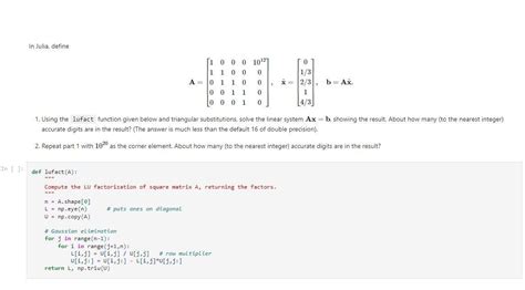 Solved In Julia Define