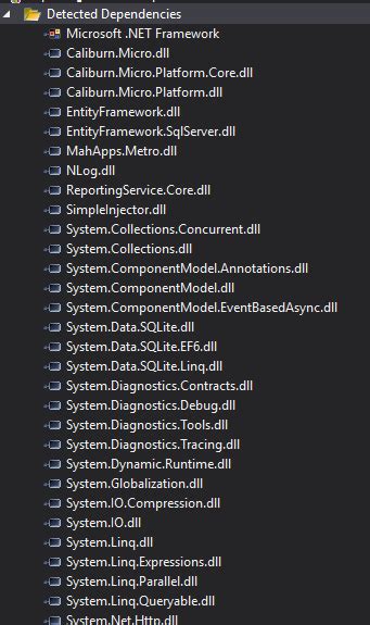 c setup project is adding built in framework system assemblies