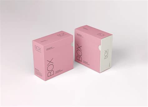 Free Two Square Slide Boxes Mockup Psd Good Mockups