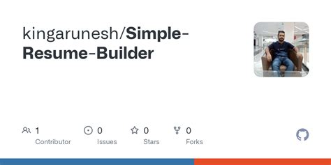 GitHub Kingarunesh Simple Resume Builder