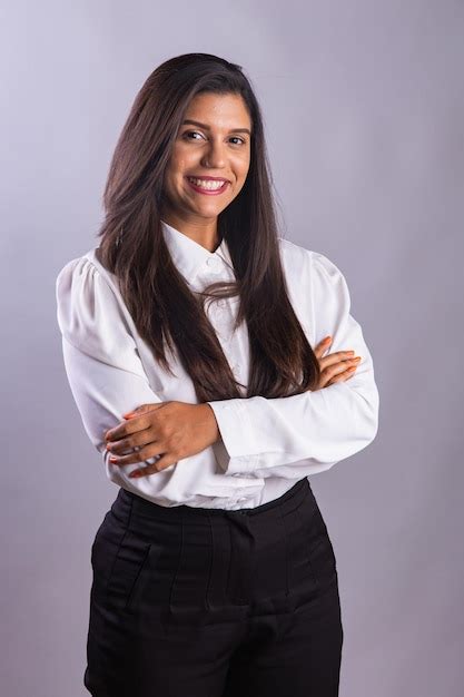 Mujer Brasileña Empresaria Empresaria Retrato Vertical Foto Premium