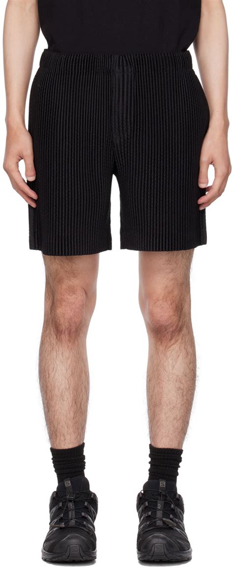HOMME PLISSÉ ISSEY MIYAKE Black Drawstring Shorts Homme Plisse Issey Miyake