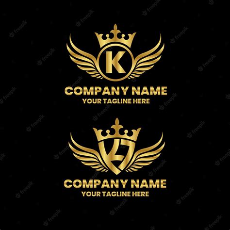 Premium Vector K Initial Letter With Wing Crown Logo Luxury