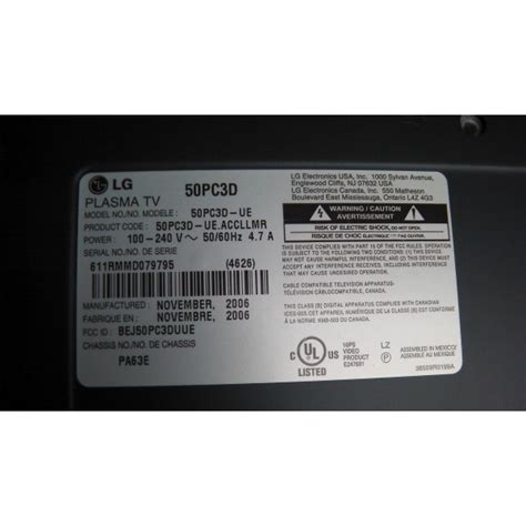 Lg Ysus Board 6871qyh039b 6870qyc004d 50pc3d Ue Alfa Electronique