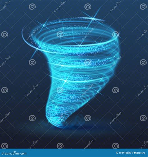 Tornado Vector Illustration Labeled Educational Wind Vortex
