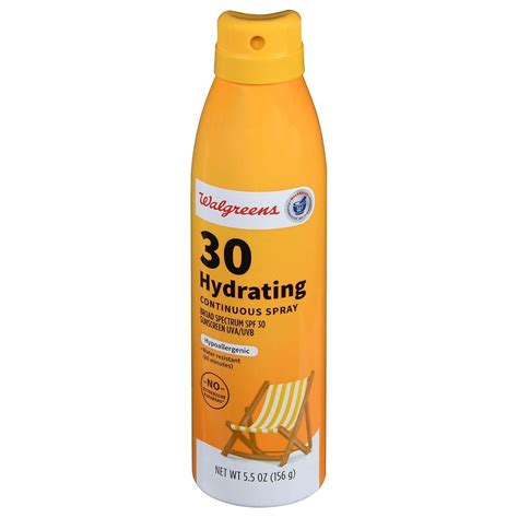 Walgreens SPF 30 Hydrating Sunscreen Continuous Spray Walgreens