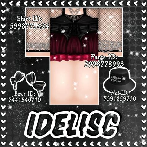 Black Goth And Grunge Roblox Outfits With Matching Hats And Accessories Outfits Roblox Sets Roblox