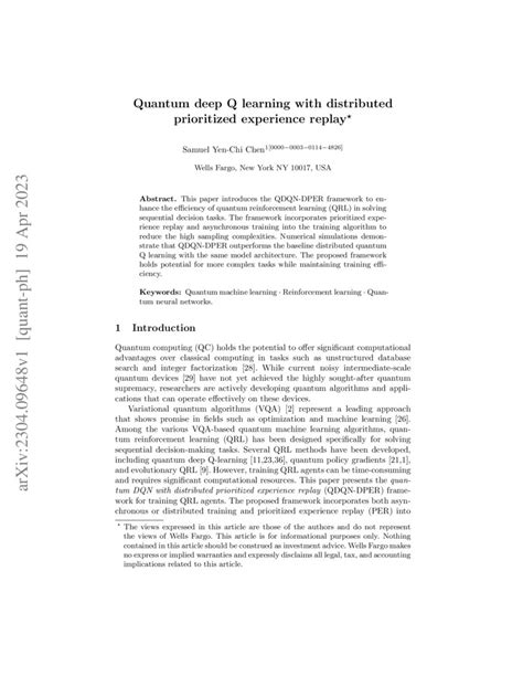 Quantum Deep Q Learning With Distributed Prioritized Experience Replay